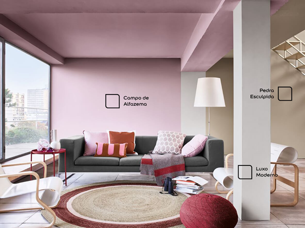 Tons de rosa: crie um visual sofisticado para seu living | Tintas Coral